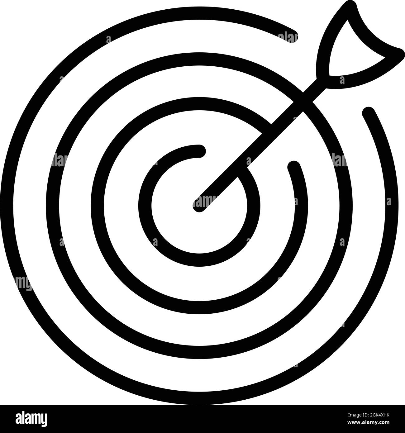 Reached goal icon outline vector. Business target. Reach mission Stock ...
