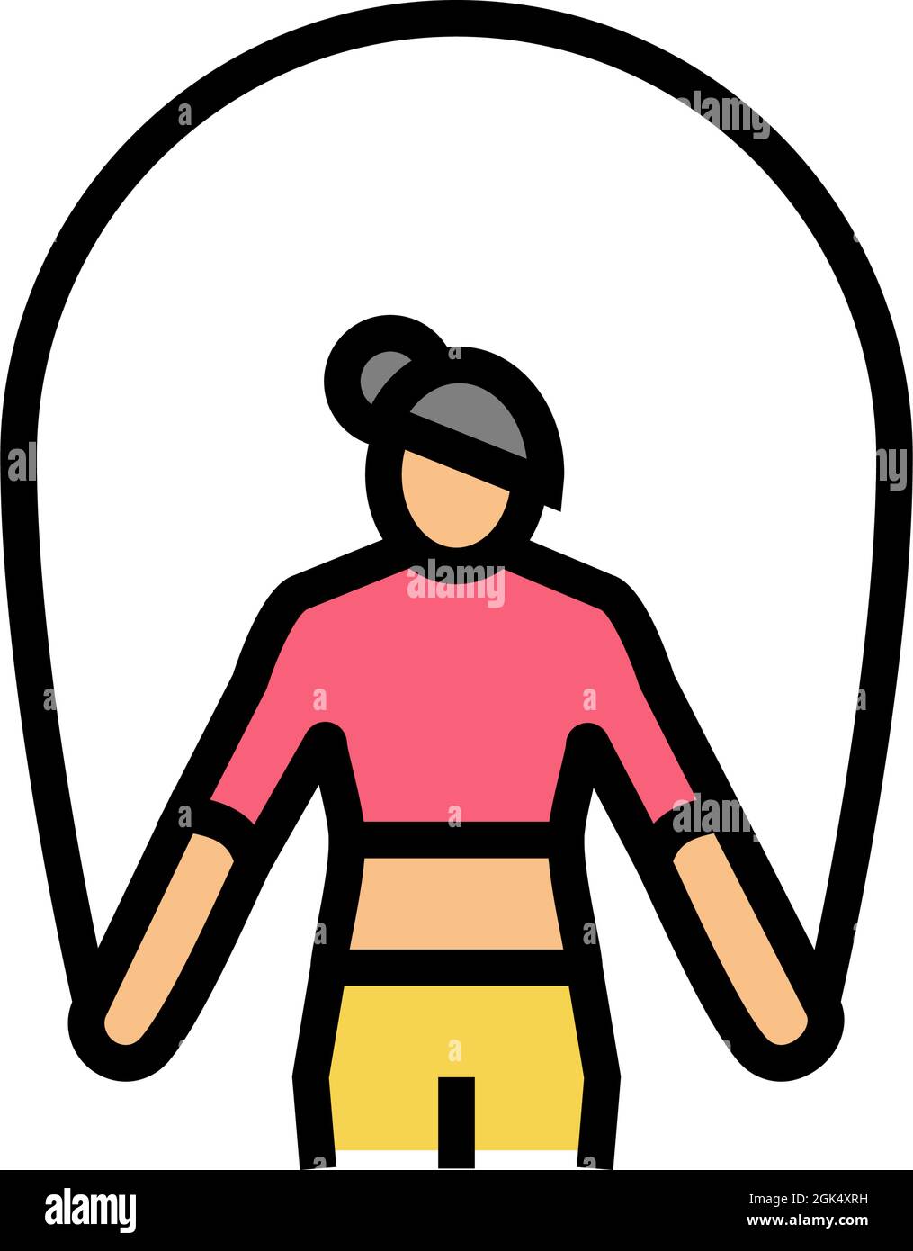 skipping rope training athlete color icon vector illustration Stock ...