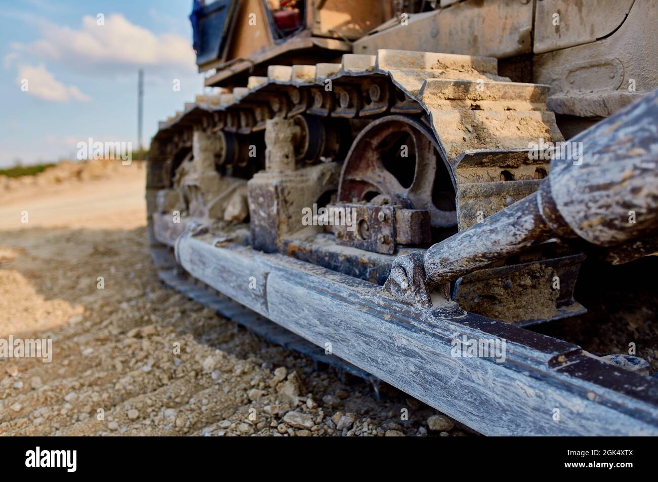 excavator work construction territory geology Stock Photo - Alamy