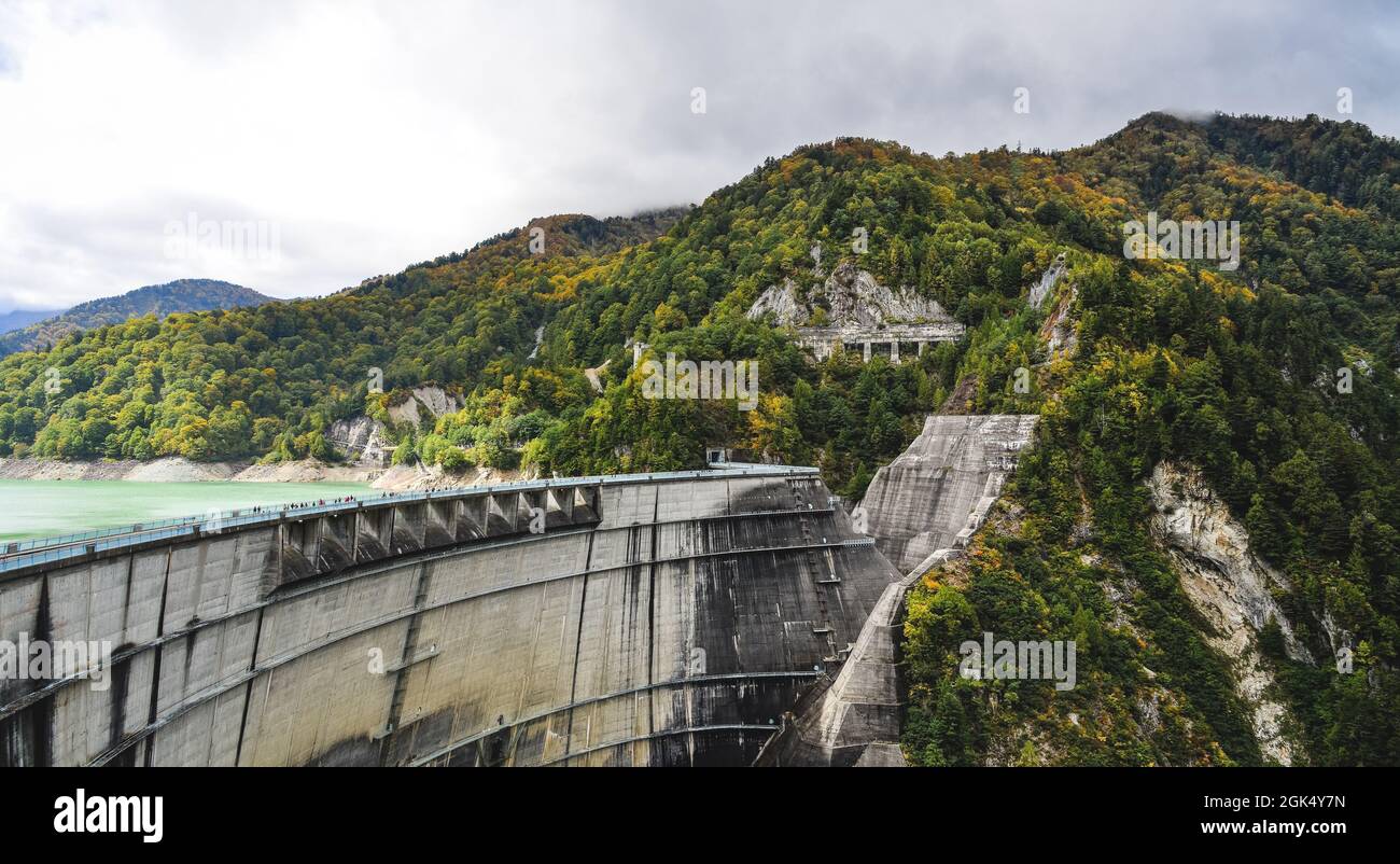 Kurobe Dam in Toyama, Japan. The Kurobe Dam is Japan largest arch dam ...