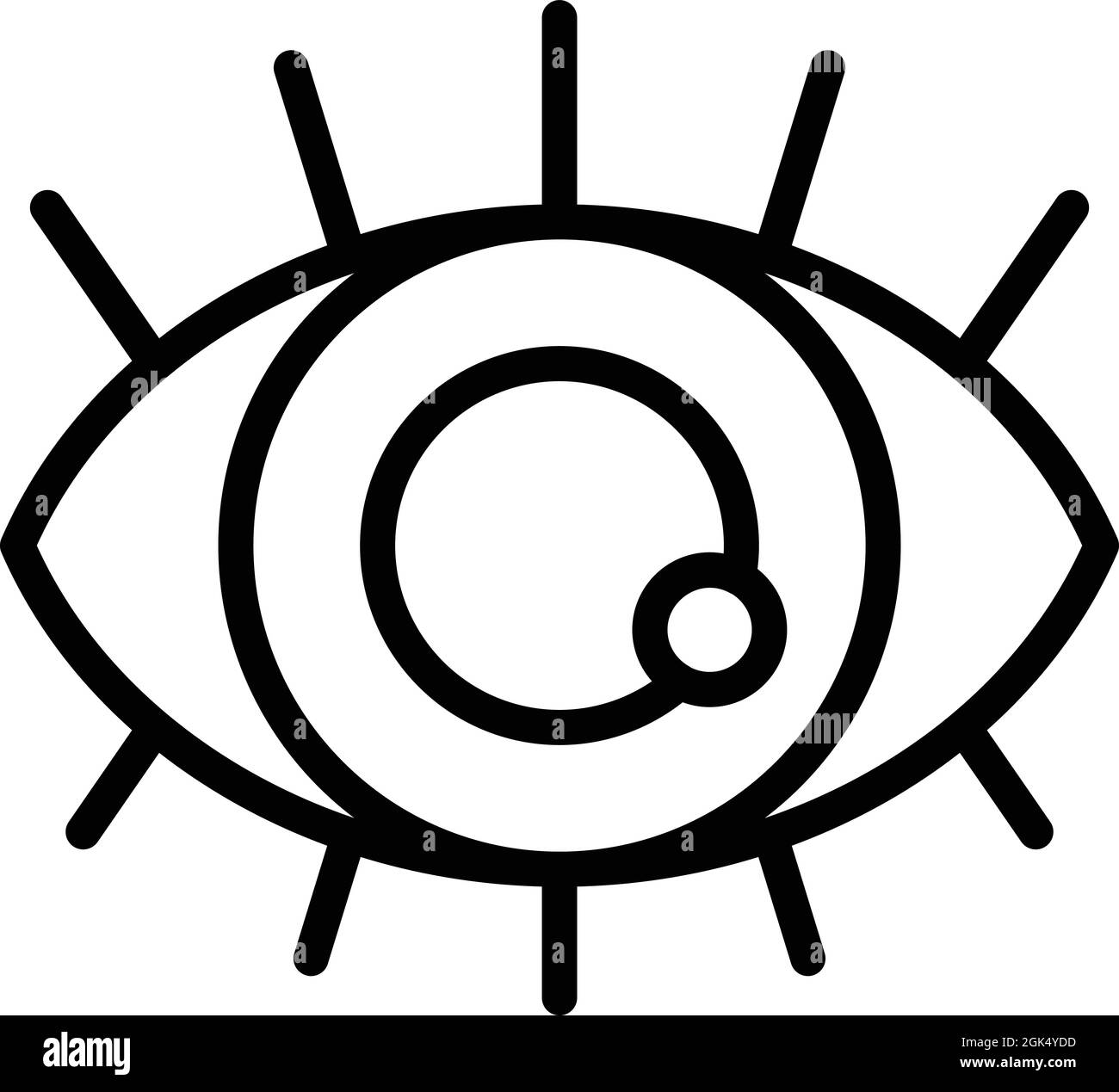 Eye attention icon outline vector. See content. Personal sight Stock ...