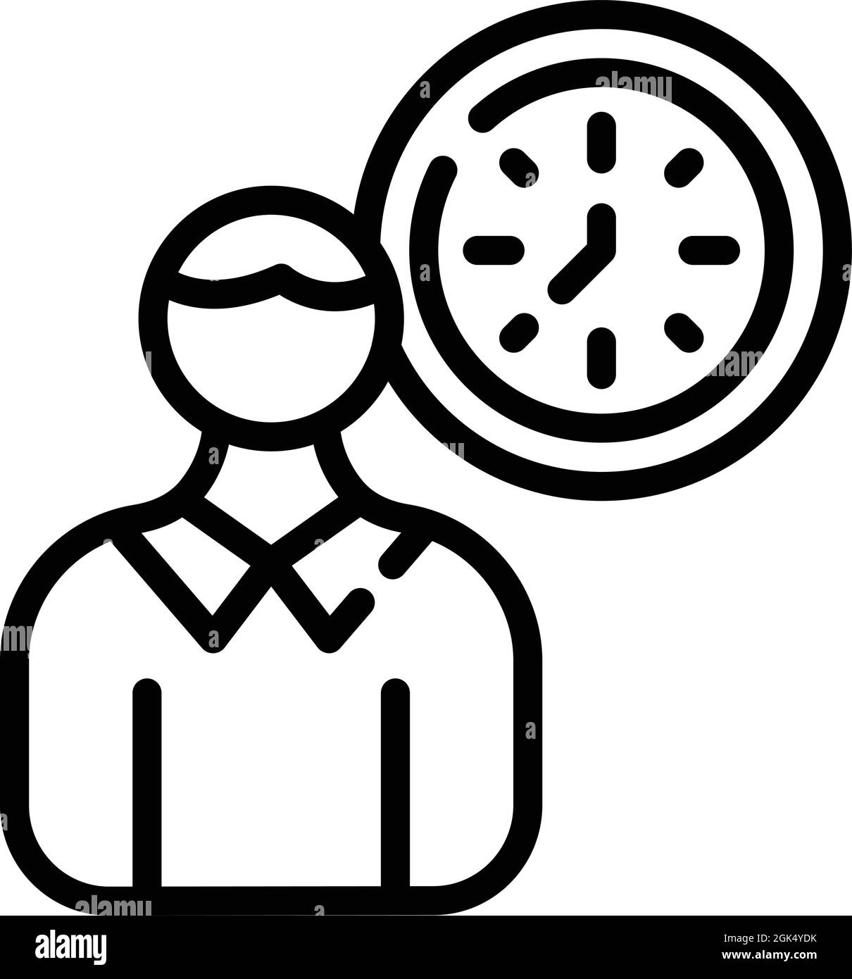 Time control icon outline vector. Business clock. Strategy timeline ...