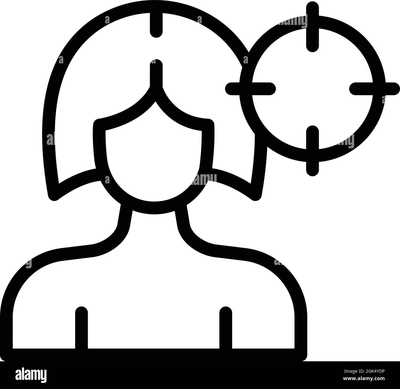 Focusing target icon outline vector. Focus aim. Strategy challenge ...