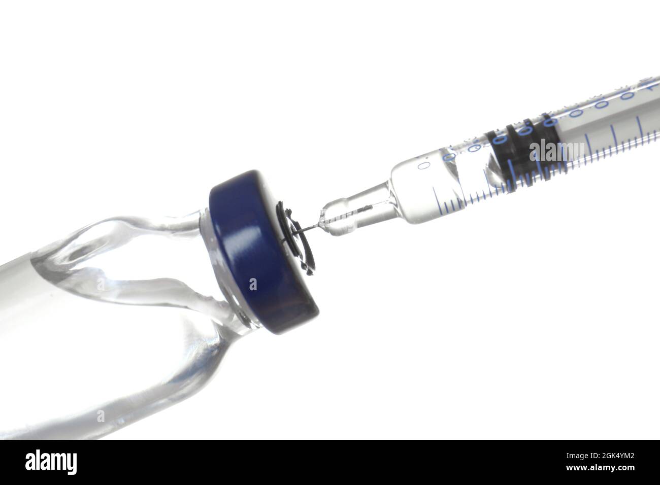 Syringe and medicine on white background Stock Photo - Alamy