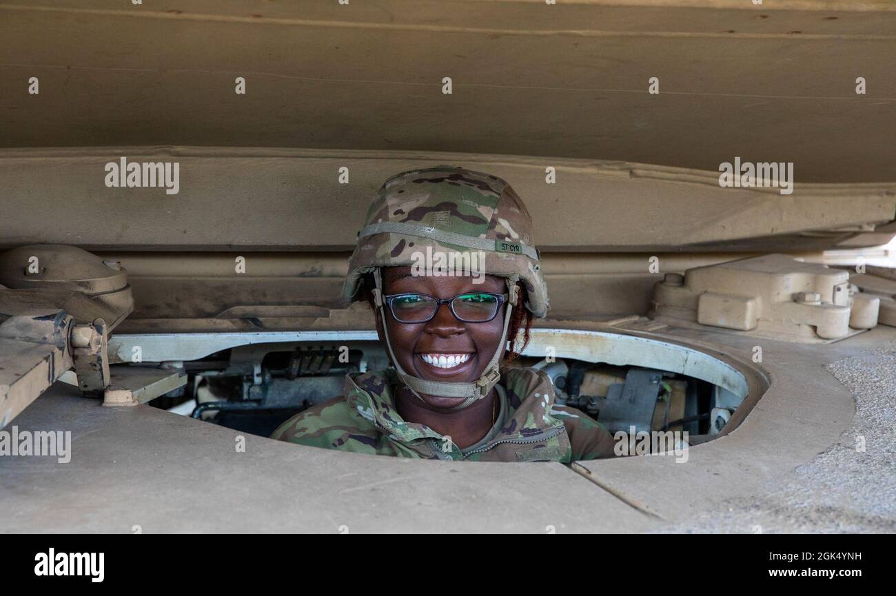 Spc. Fidelande St Cyr, a 13K tank operator, 3rd Battalion, 66th Armored ...