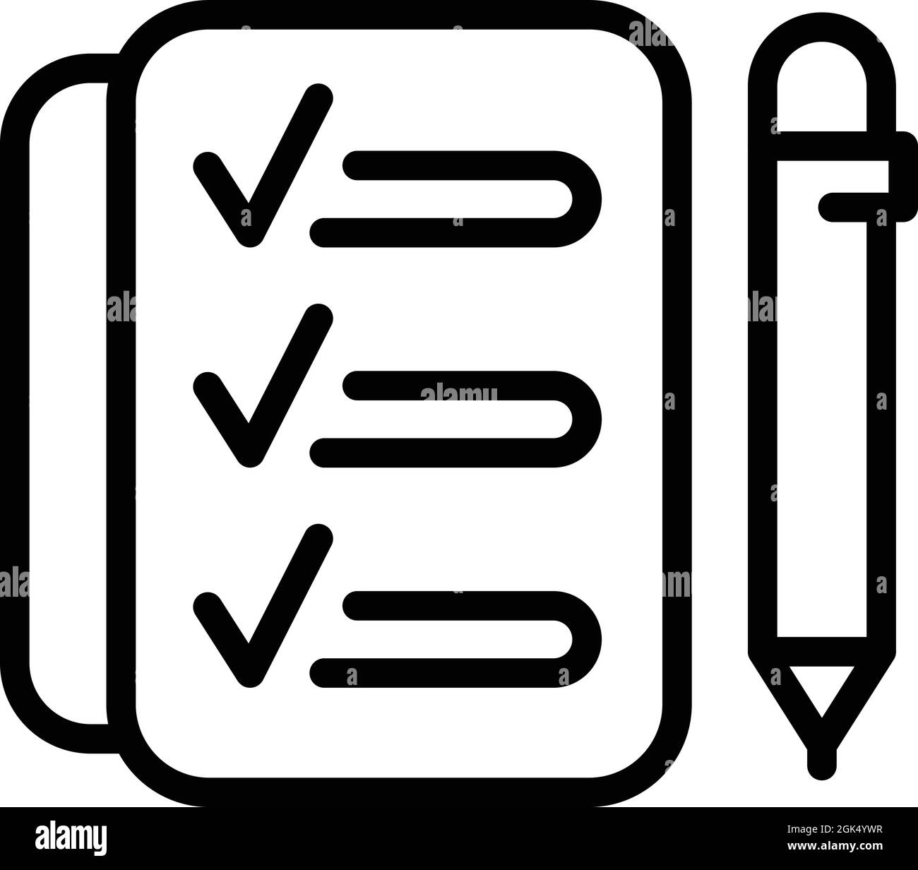 Daily task icon outline vector. Work schedule. Activities list Stock ...