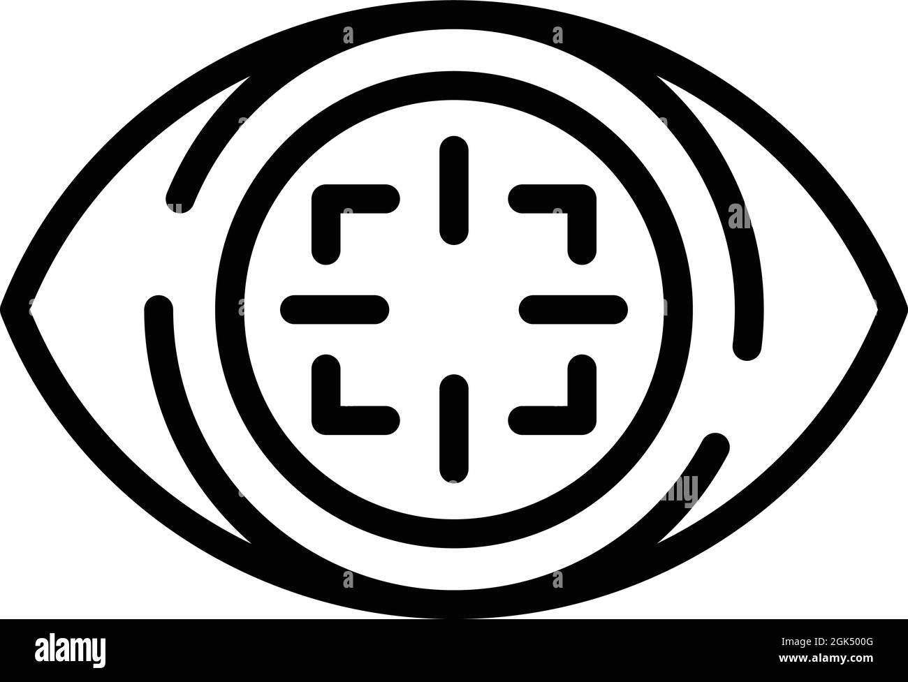 Focus performance icon outline vector. Challenge target. Eye ...