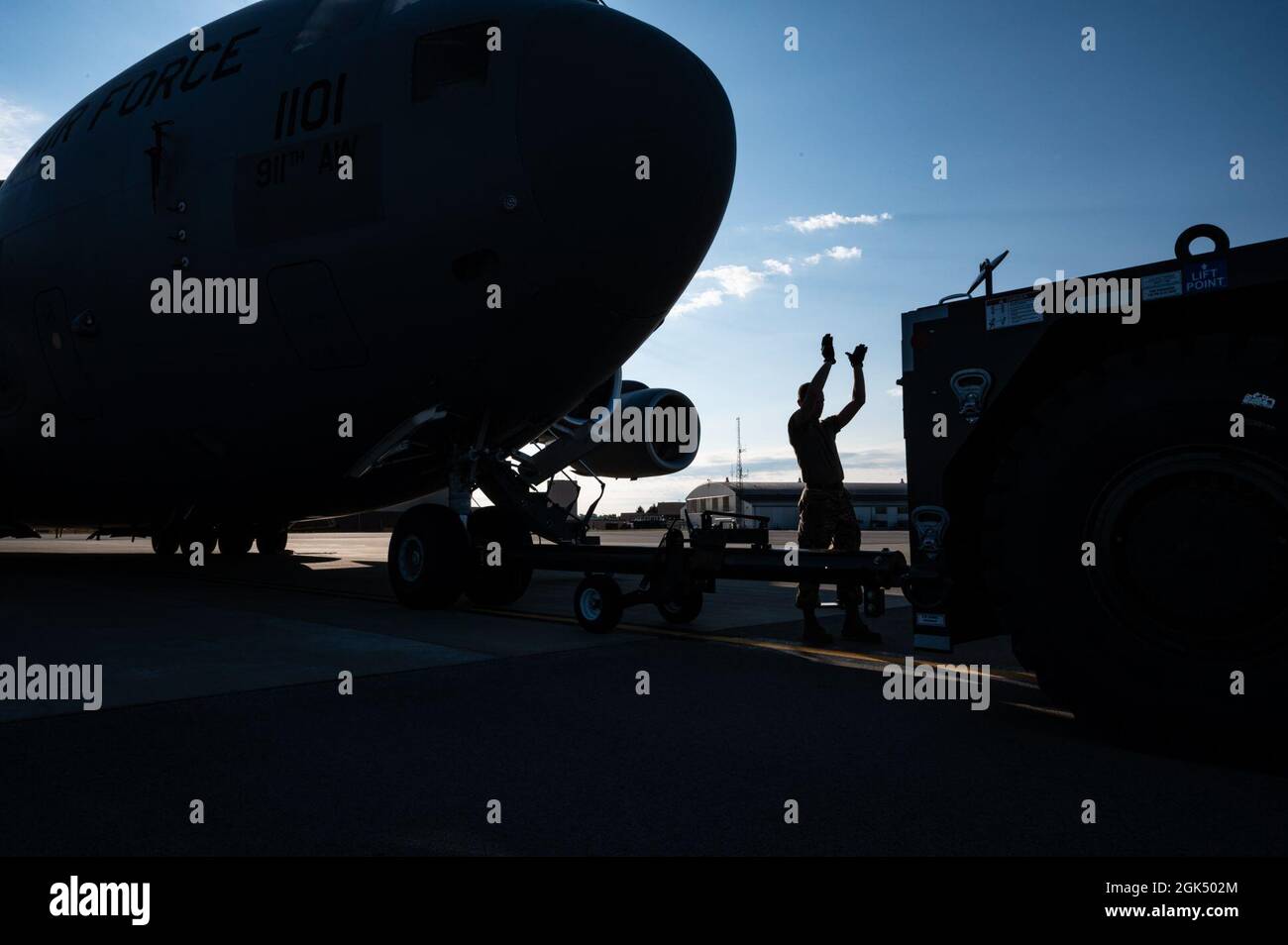 Senior Airman Luke Morrow, 911th Maintenance Squadron crew chief ...