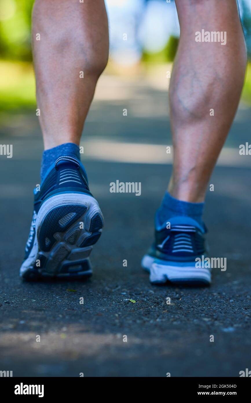 close-up on the feet of an athlete ready to run Stock Photo - Alamy