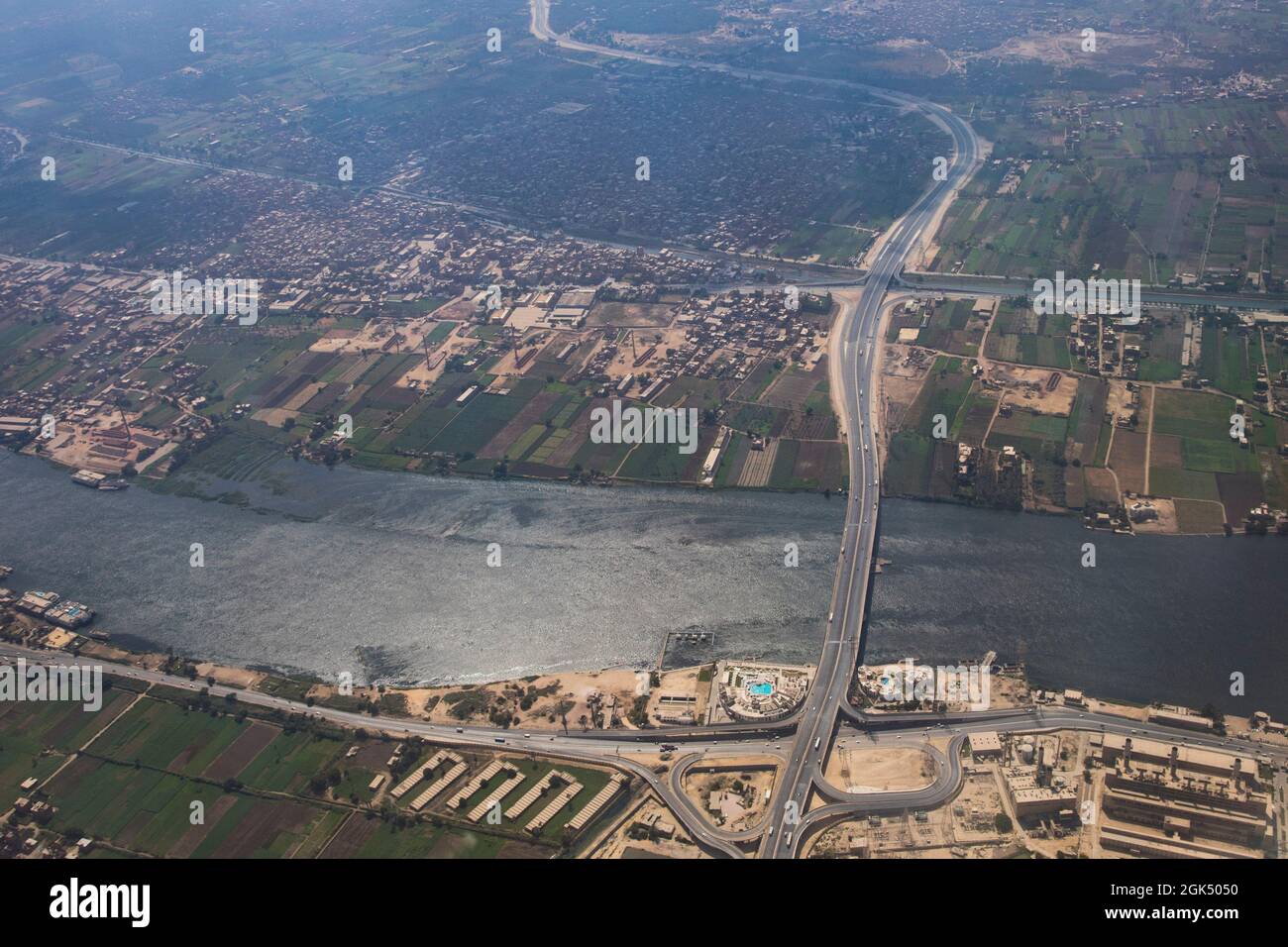 11 September 2021, Egypt, Cairo: An aerial view taken from an airplane ...