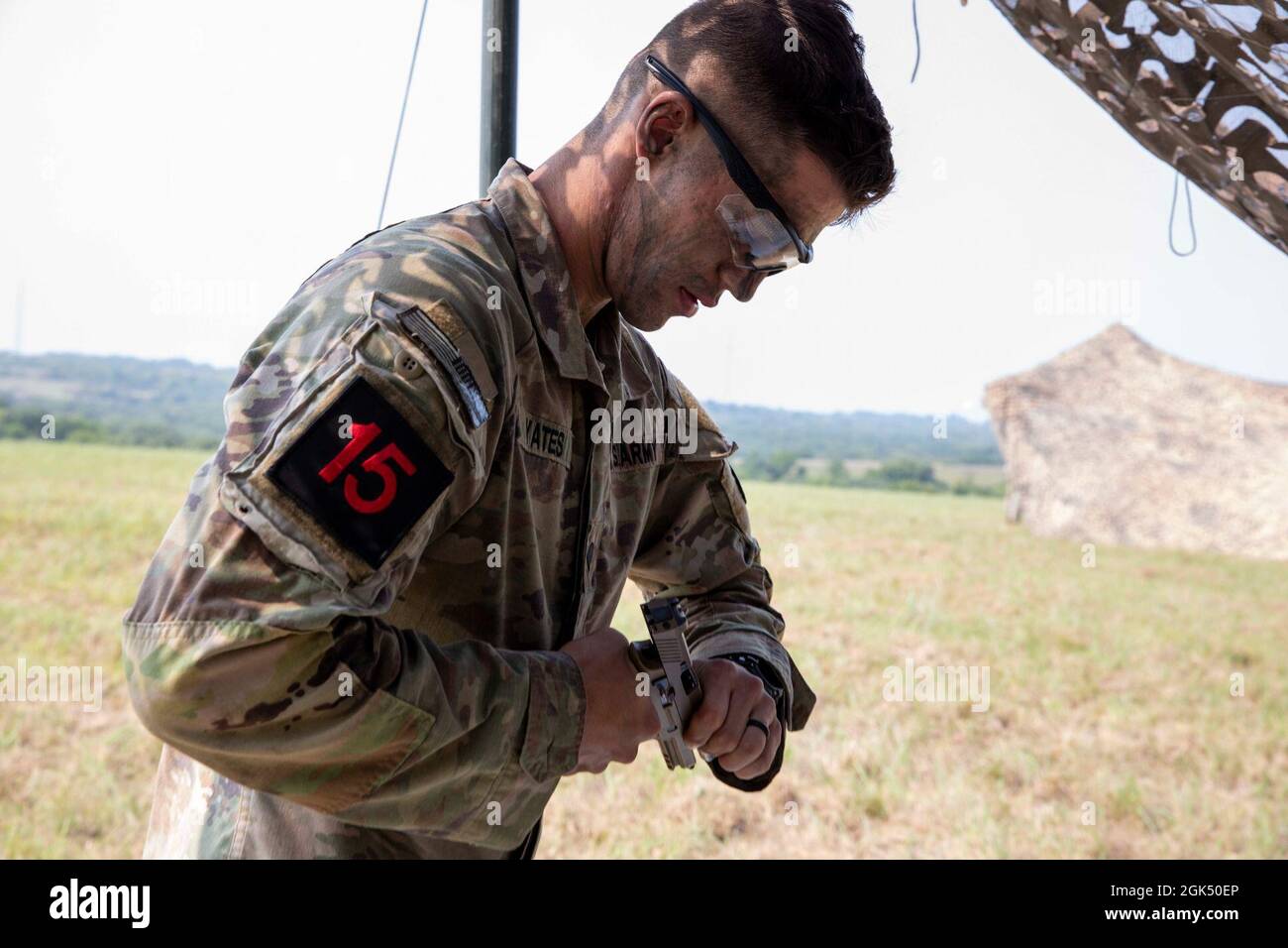 U.S. Army Spc. Matthew Yates, a Soldier assigned to III Corps ...