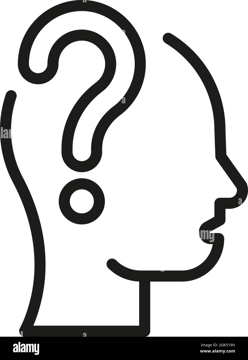 Head doubt icon outline vector. Question brain. Human mind Stock Vector ...