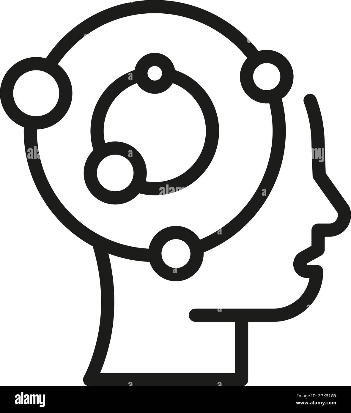 Head changes icon outline vector. Human mind. Brain process Stock ...