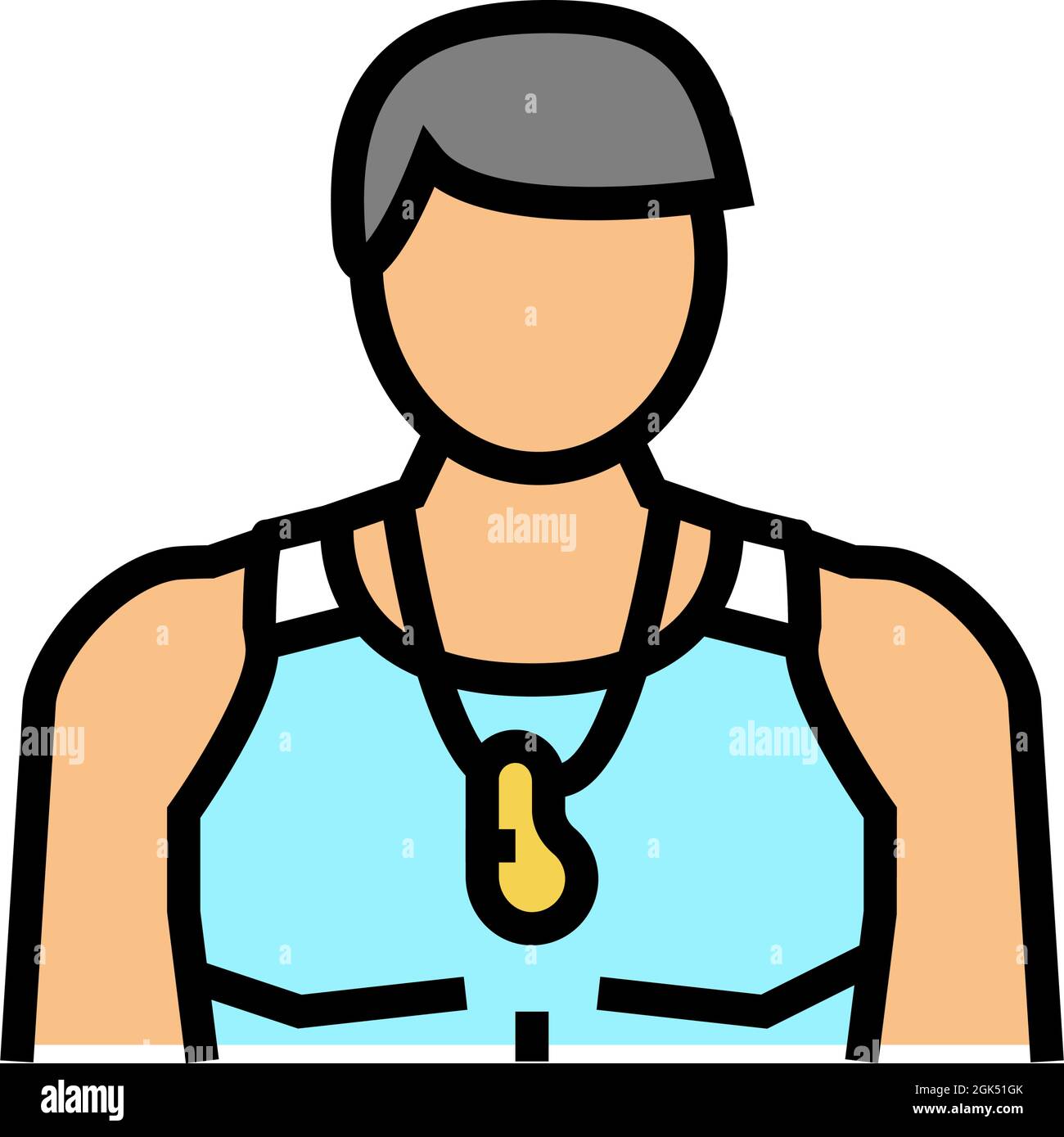 trainer athlete man color icon vector illustration Stock Vector Image ...