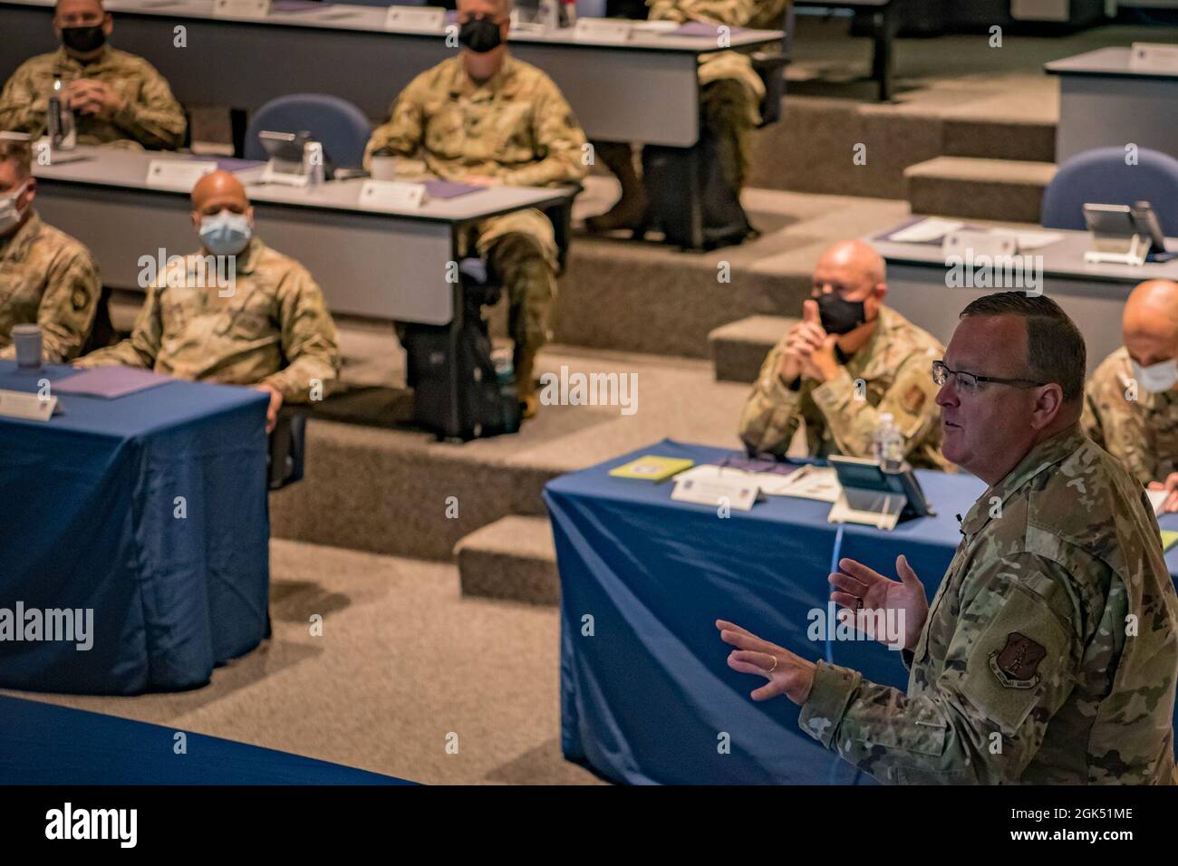 Col. Troy Cramer, Mission Support Group commander, briefs a site survey ...