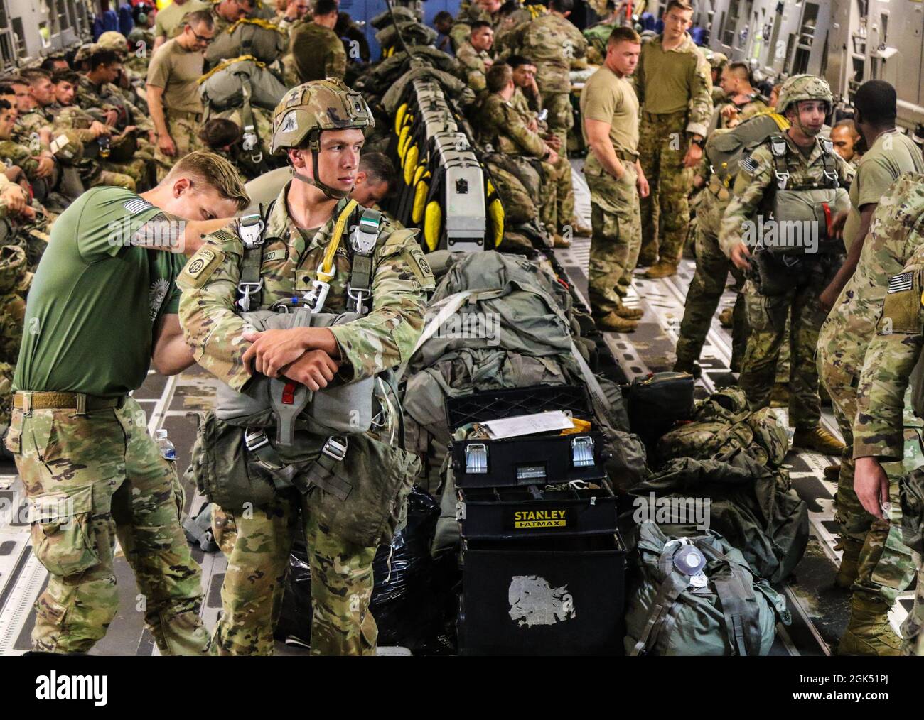 U.S. Army Jumpmasters assigned to the 82nd Airborne Division conduct a ...