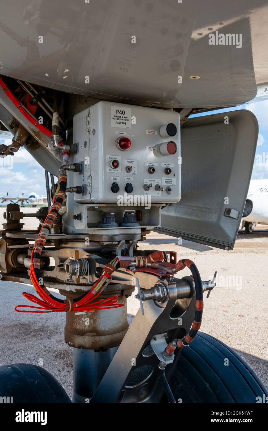 Tucson, AZ, United States - September 2, 2021:Shot of the nose gear ...