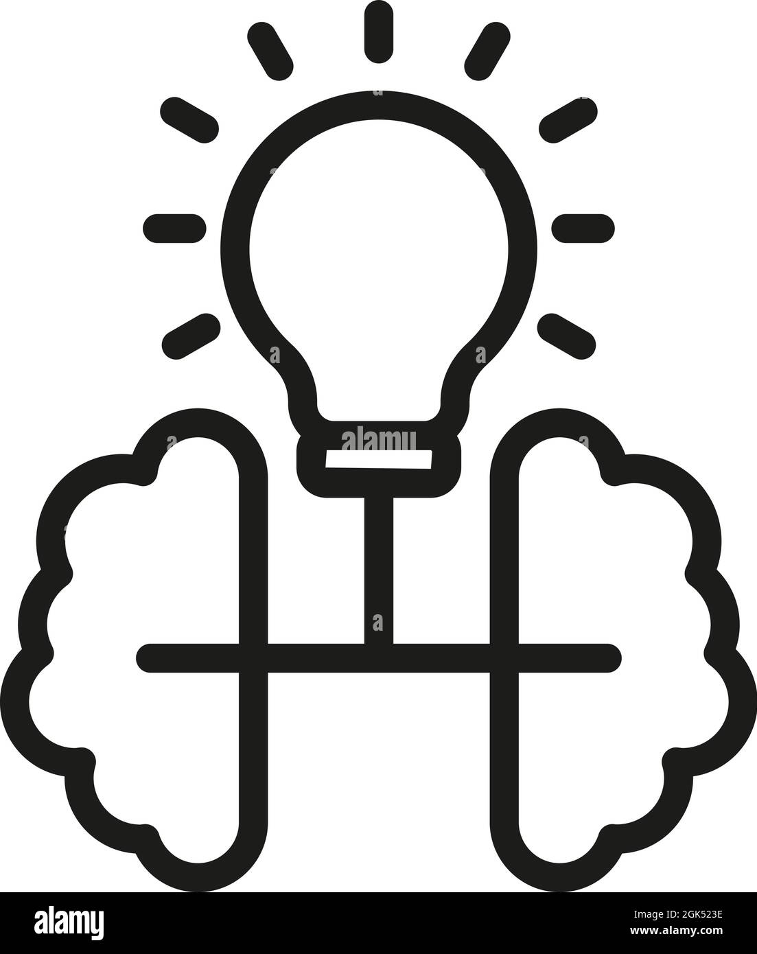 Idea brain icon outline vector. Mind light. Creative solution Stock ...