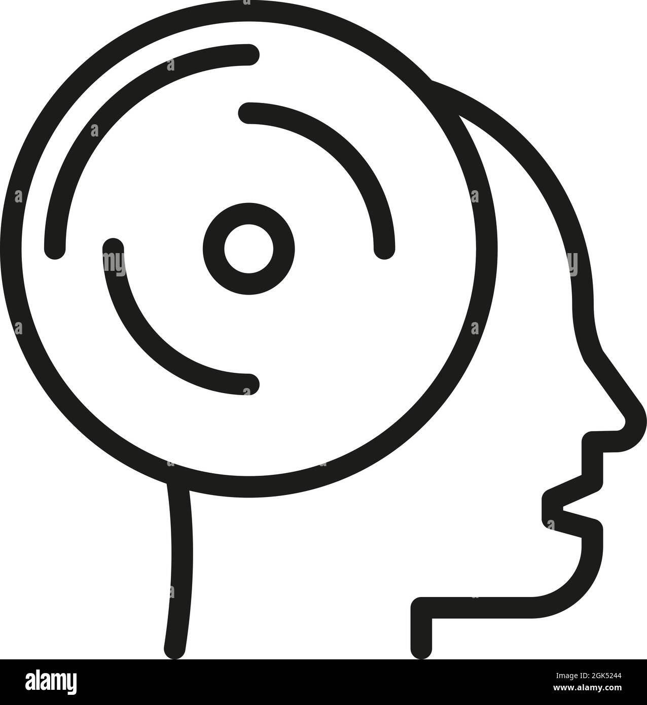 Head memory save icon outline vector. Creative brain. Human mind Stock ...