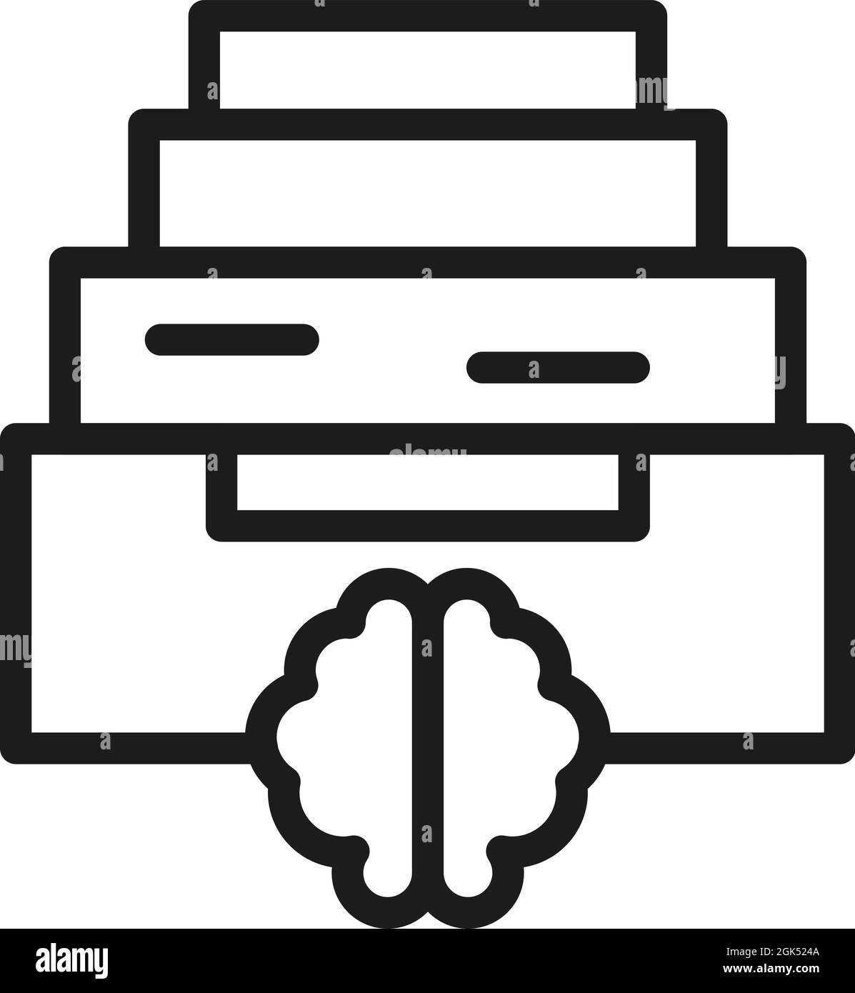 Memory shelf icon outline vector. Brain frame. Head mind Stock Vector ...