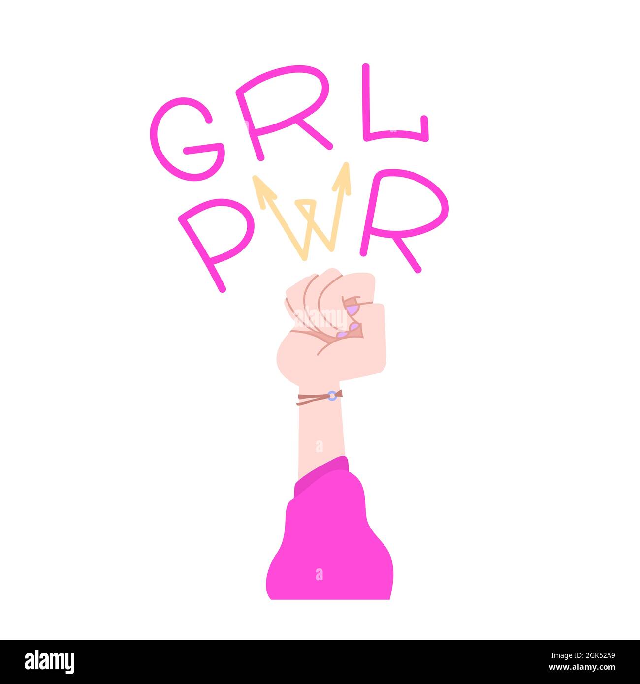 Strength of a girl cartoon image of a female fist as a sign of the ...