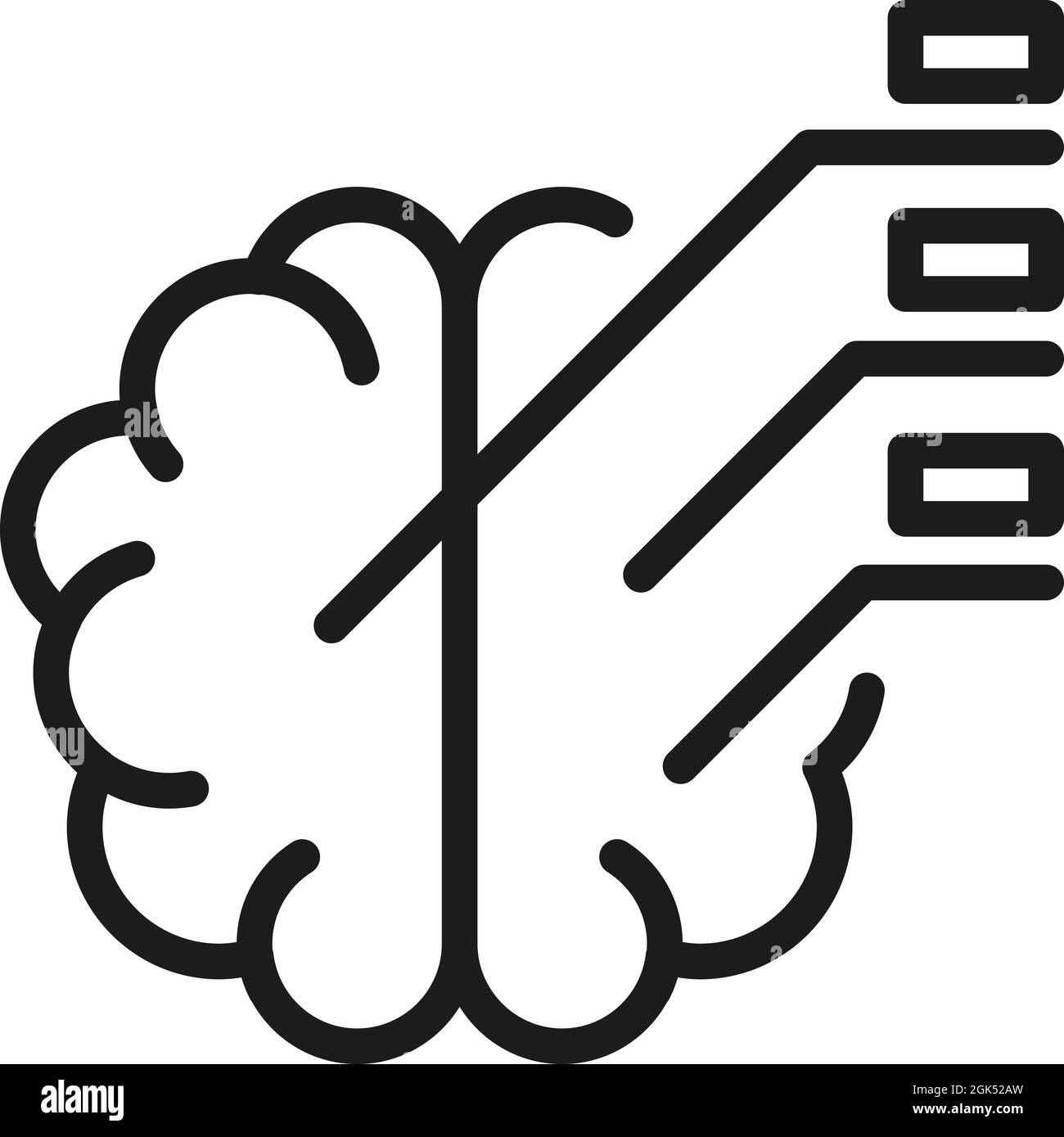 Brain tech icon outline vector. Human data. Head system Stock Vector ...