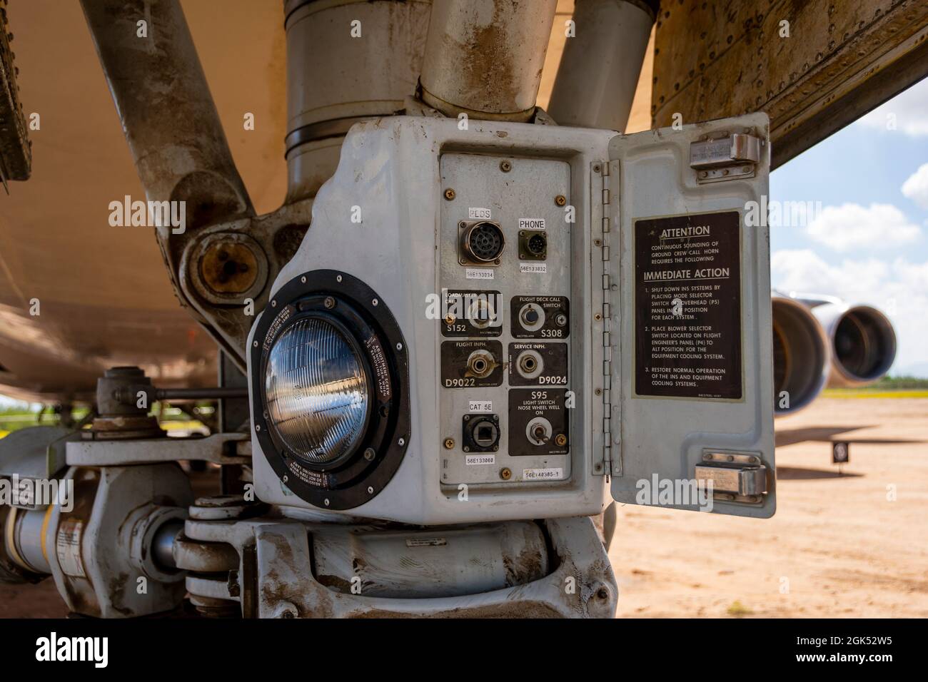 Tucson, AZ, United States - September 2, 2021:Shot of the nose gear ...