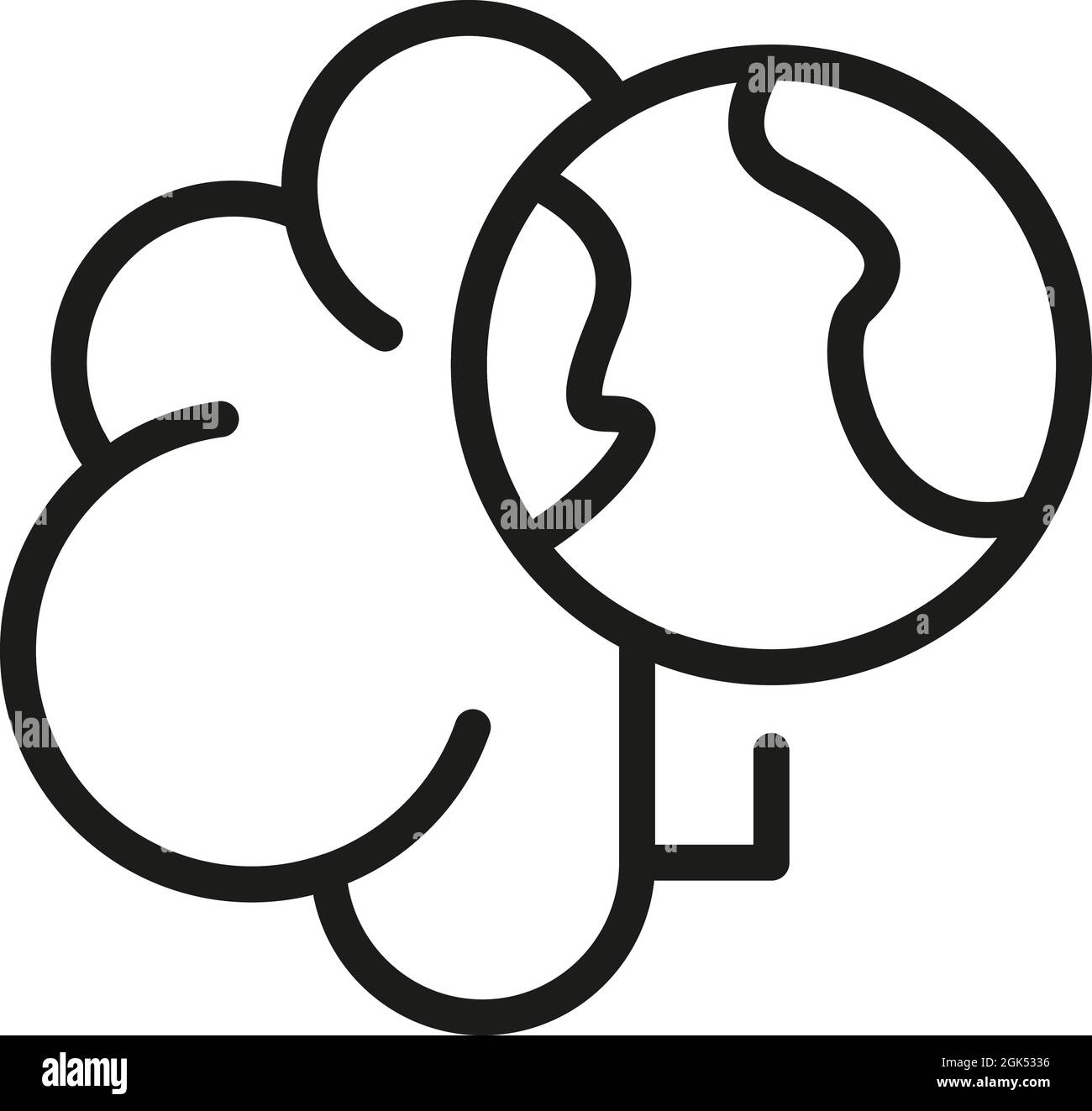 Global memory icon outline vector. Head brain. Digital intelligence ...