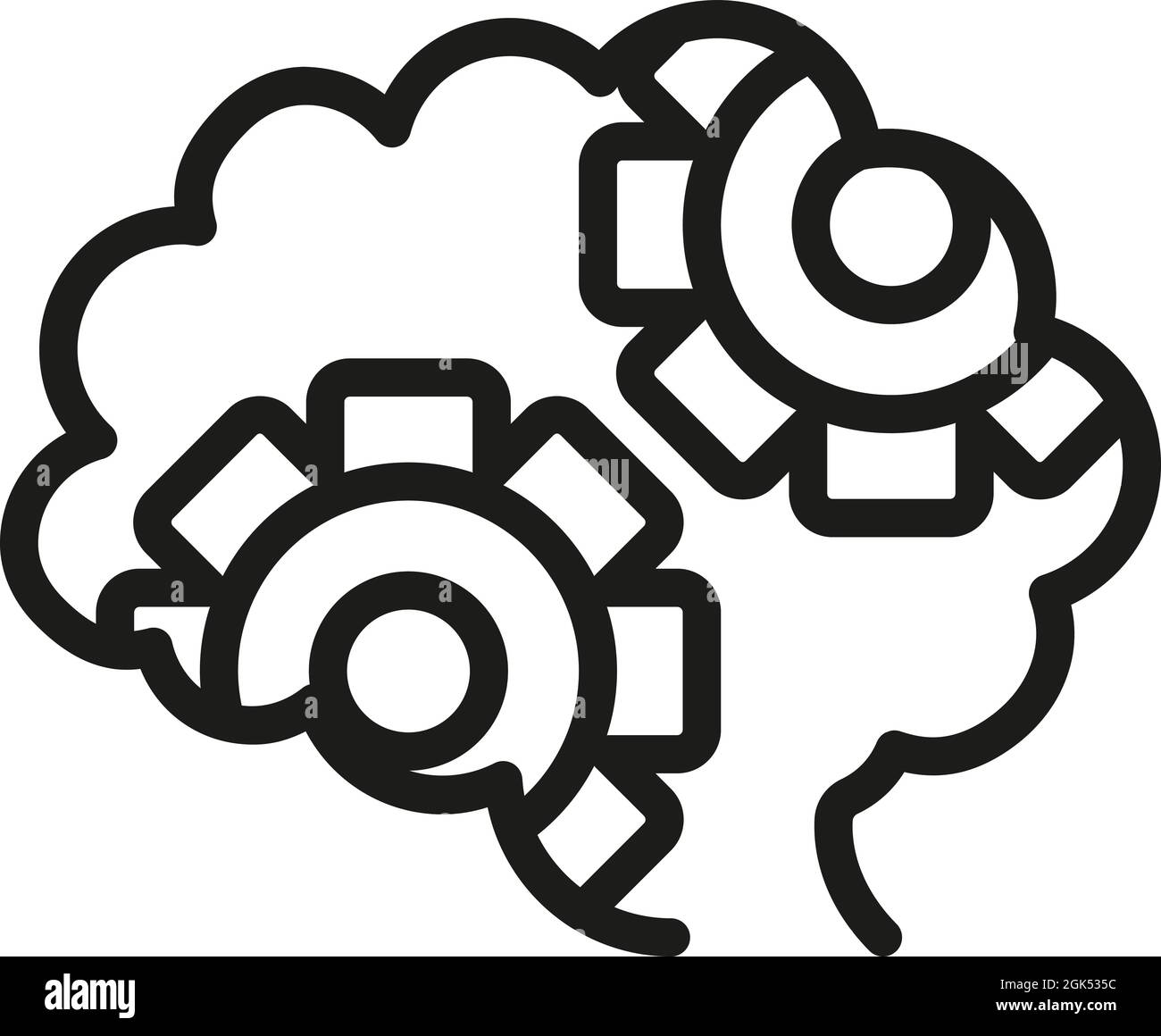 Gear brain icon outline vector. Head mind. Health process Stock Vector ...