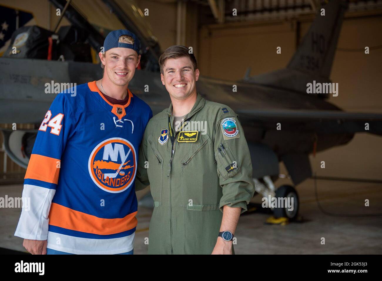 Scott Mayfield, NHL New York Islanders hockey player, and Capt. Patrick ...
