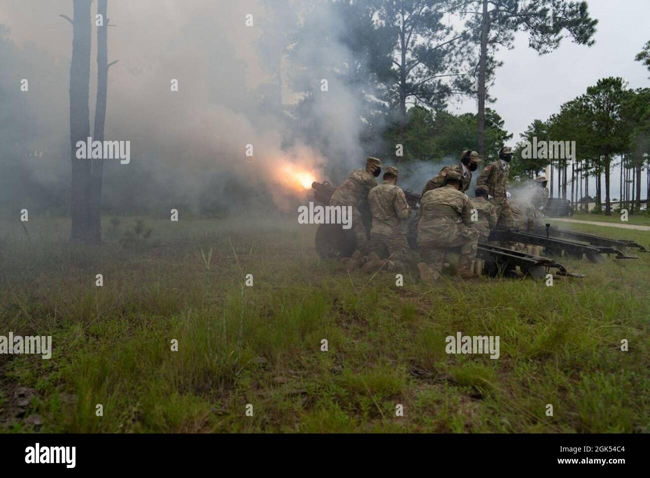 The U.S. Army Central Salute Battery renders traditional honors during ...