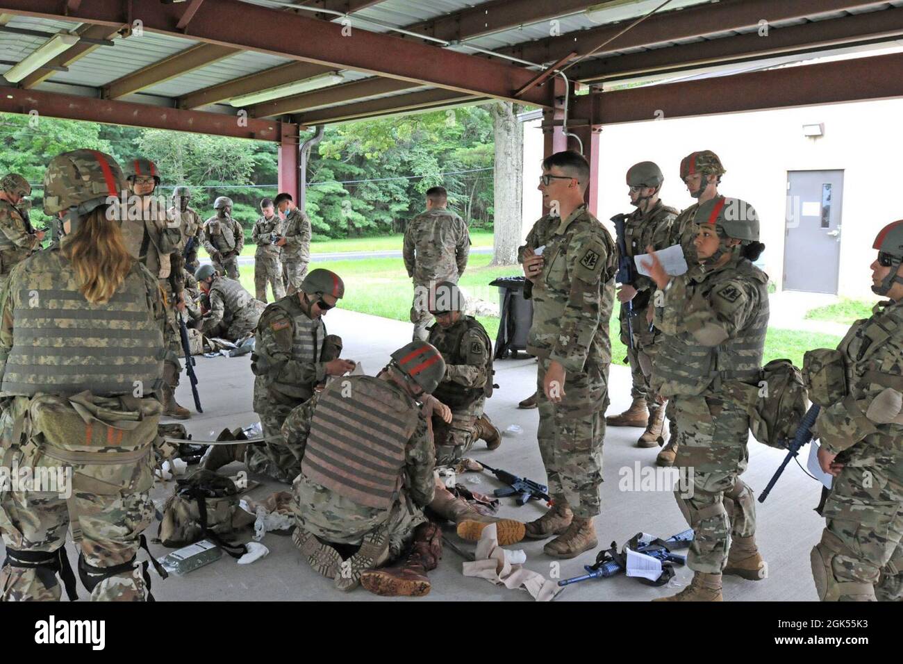PFC Johah Jackson is instructing the 340th MP Battalion soldiers during ...