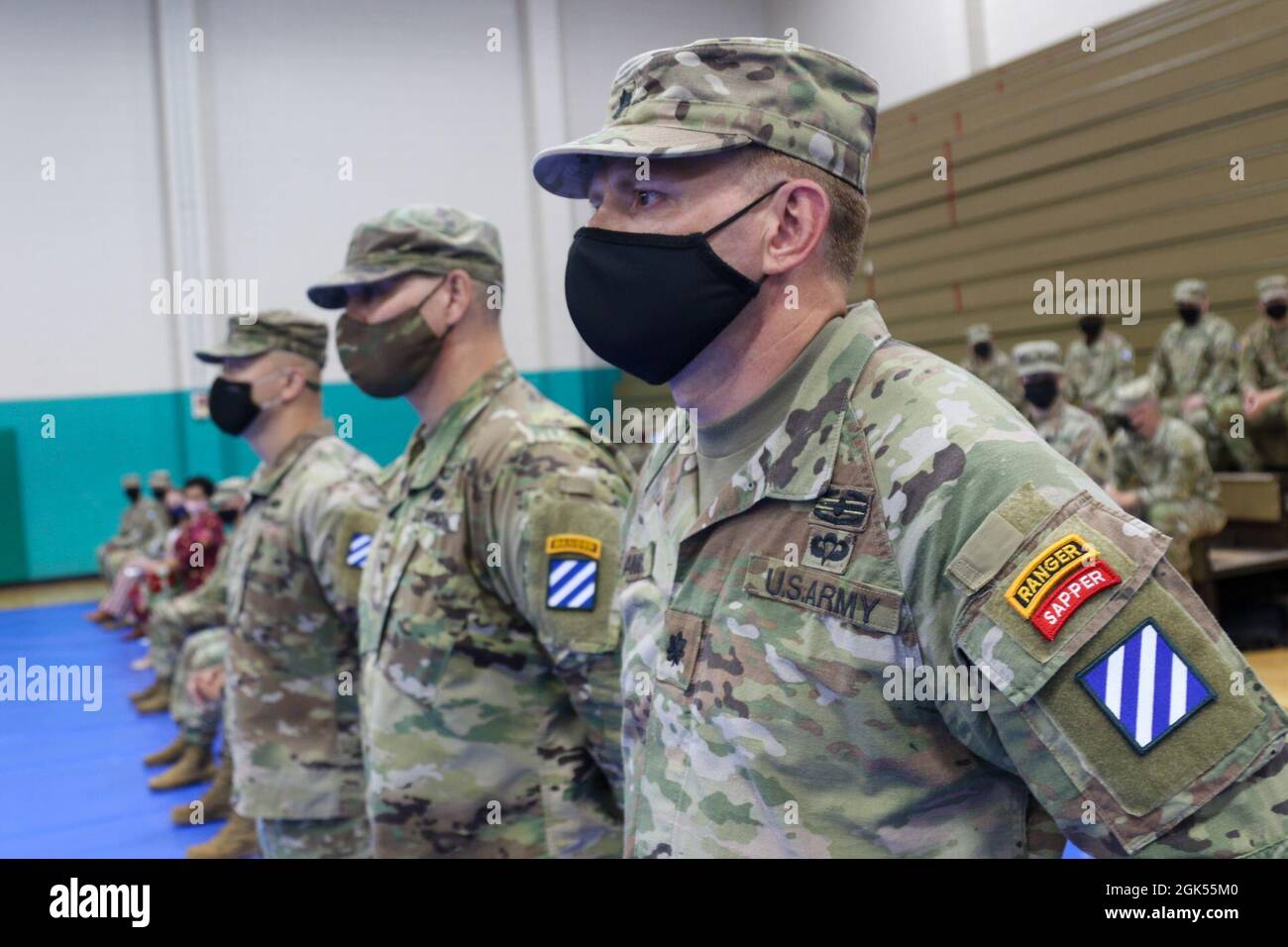 U.S. Army Lt. Col. Alexander D. Samms (right), the incoming commander ...