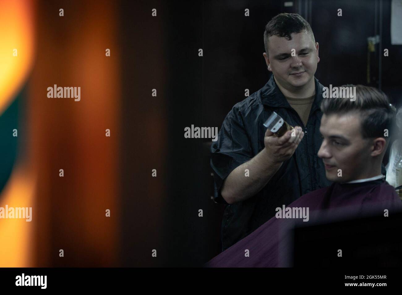 Haircuts aboard ship hi-res stock photography and images - Alamy