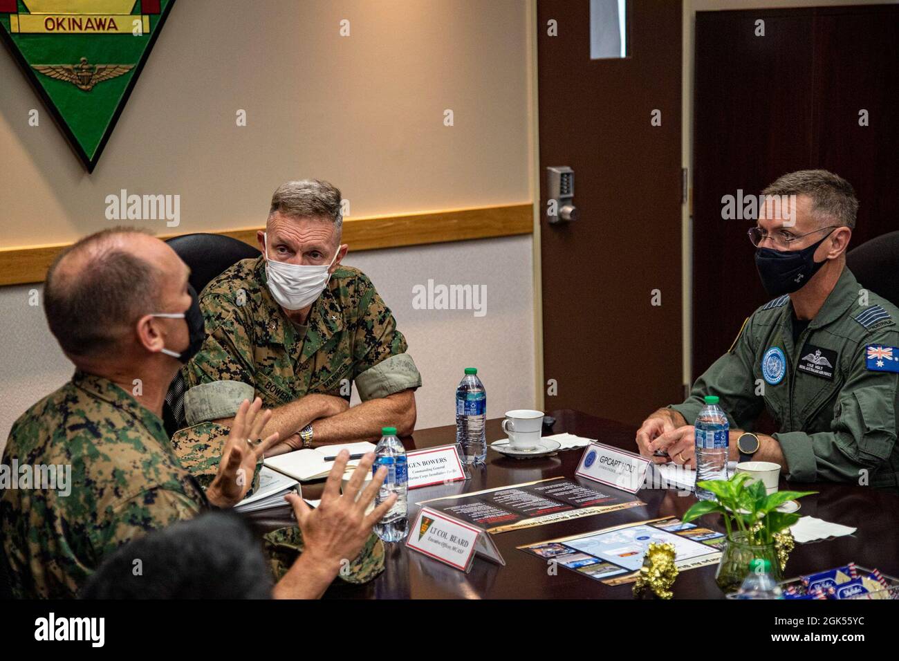 From left to right, U.S. Marine Corps Lt. Col. Benjamin Beard, Marine ...