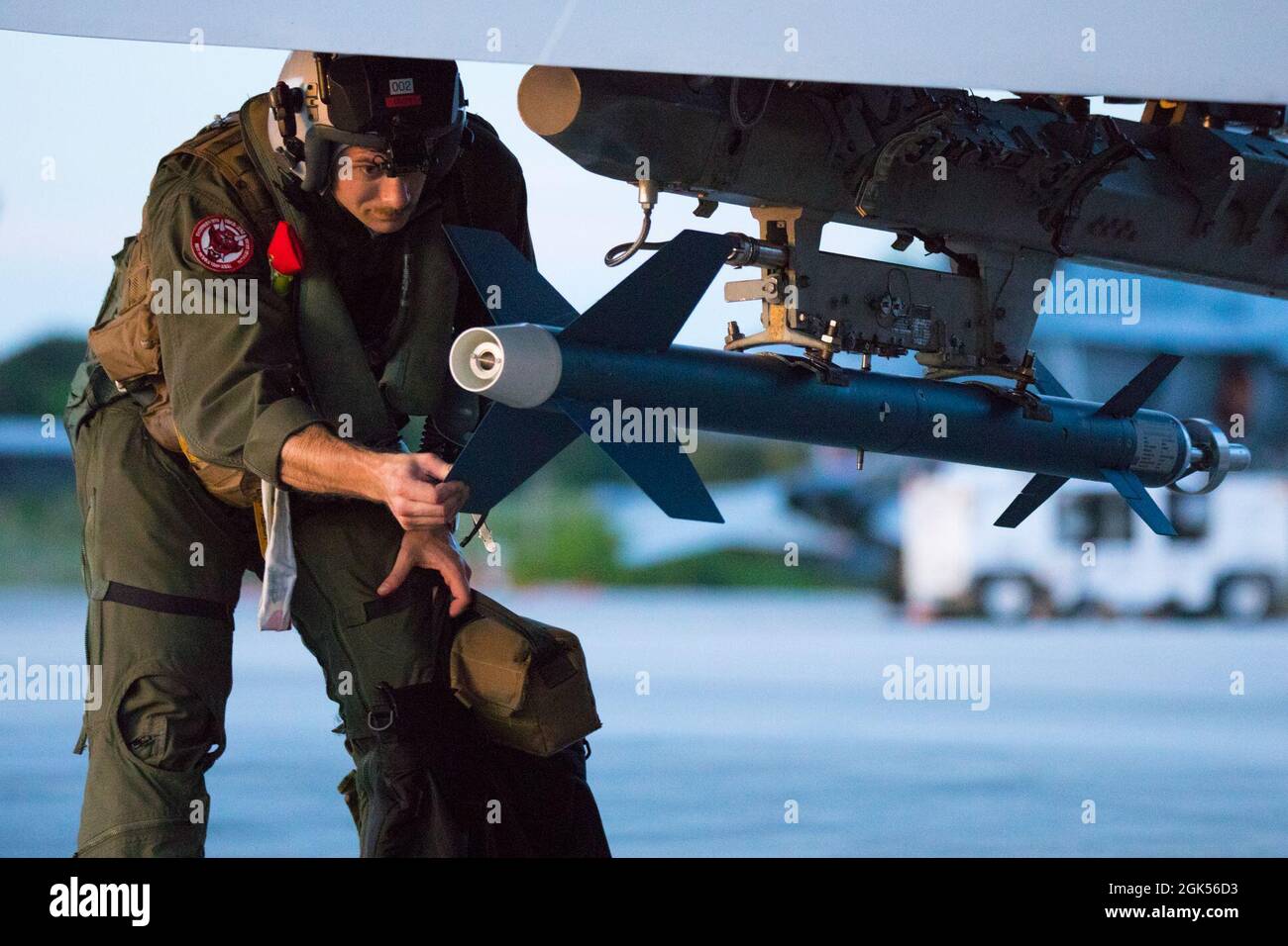 U.S. Marine Corps Capt. John Baum, an F/A-18D Hornet aircraft weapons ...