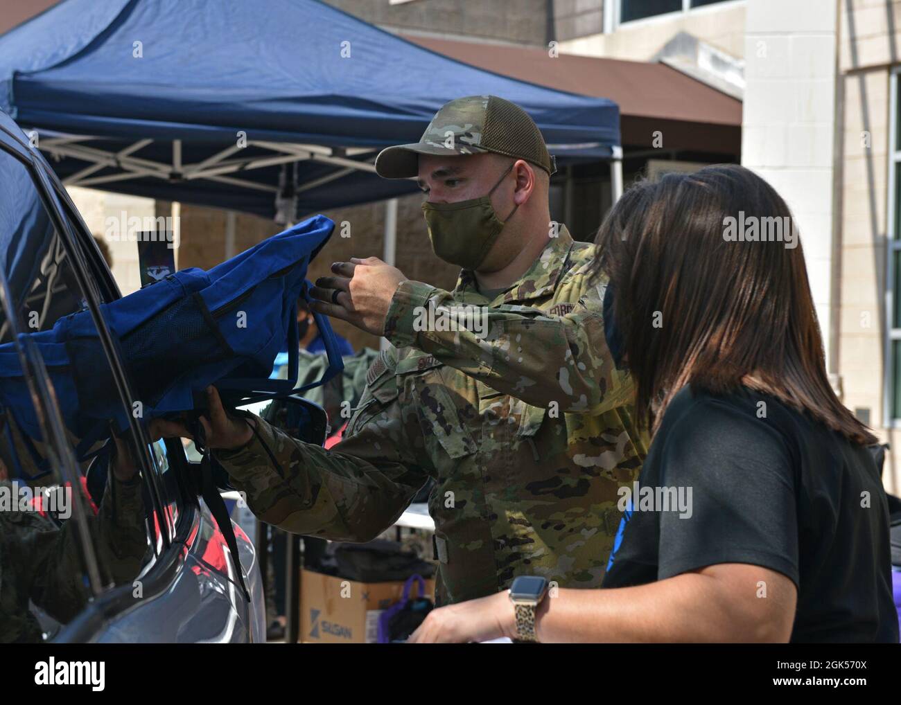 Back to school backpack event operation homefront hi-res stock ...