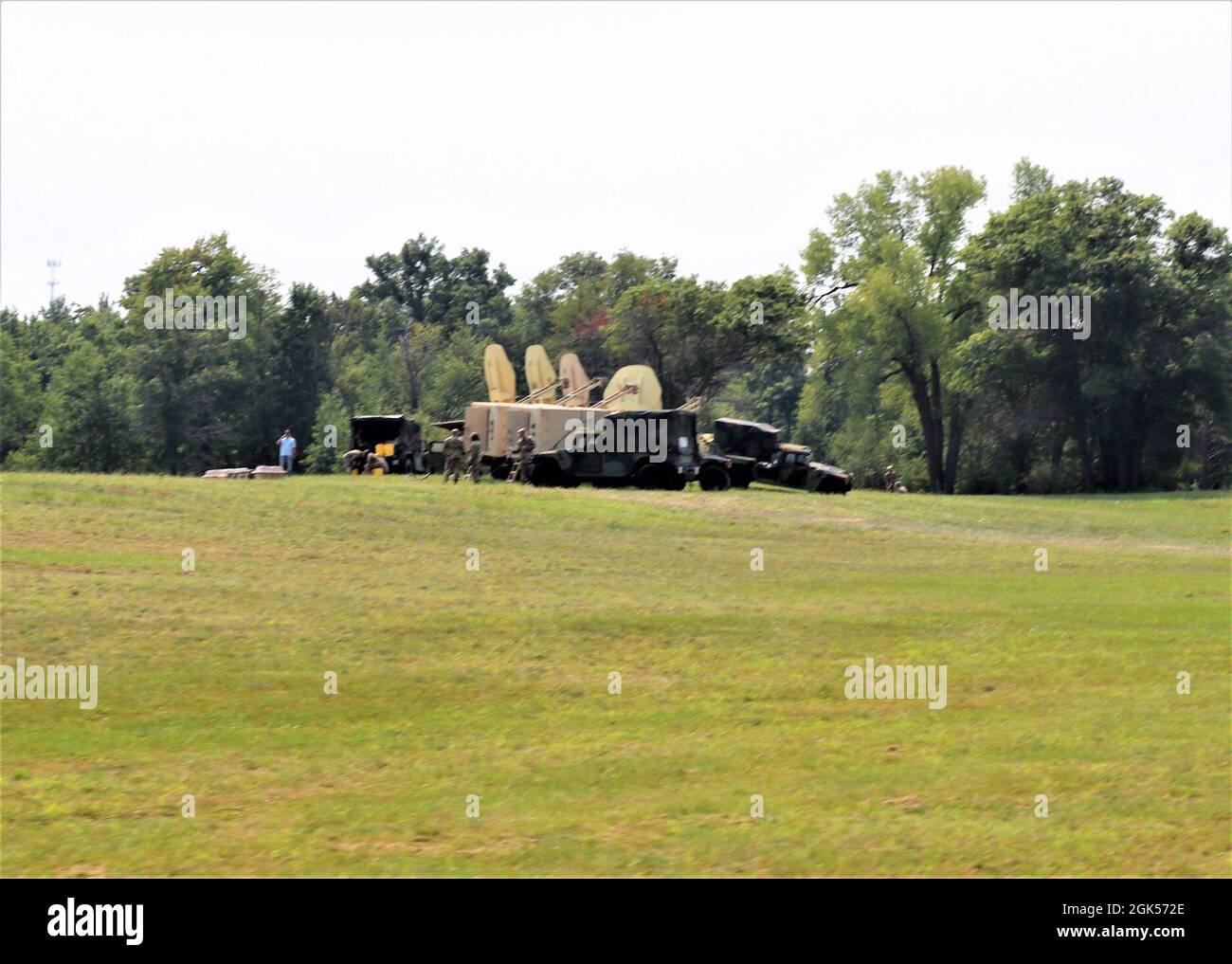 Army Signal Corps troops have an area of Fort McCoy, Wis., set up Aug ...