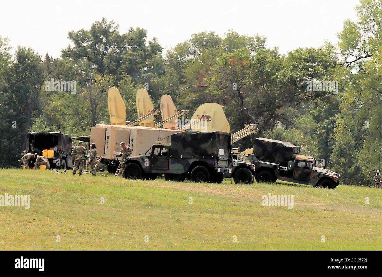 Army Signal Corps troops have an area of Fort McCoy, Wis., set up Aug ...