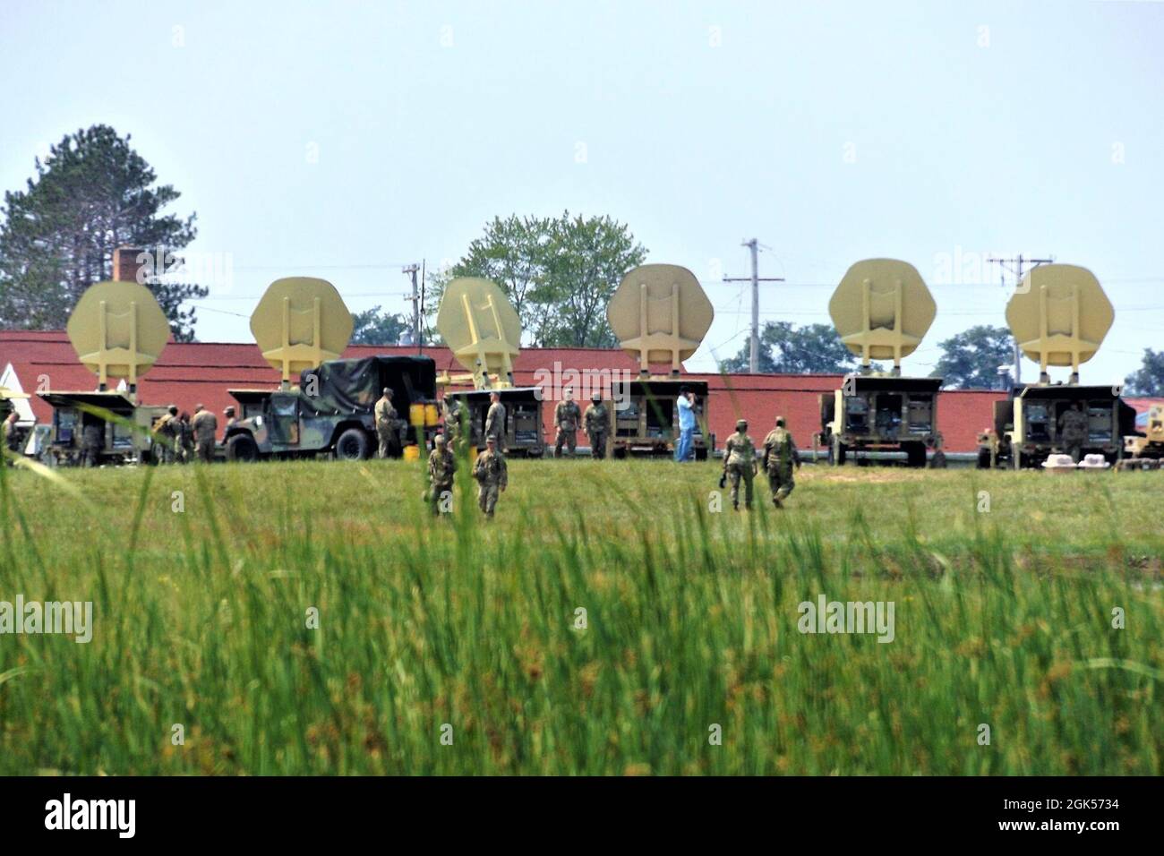 Army Signal Corps troops have an area of Fort McCoy, Wis., set up Aug ...