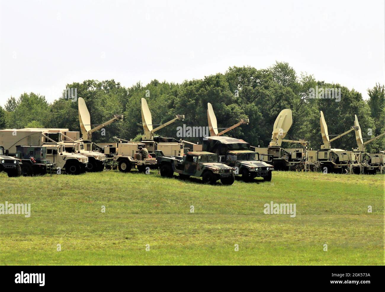 Army Signal Corps troops have an area of Fort McCoy, Wis., set up Aug ...