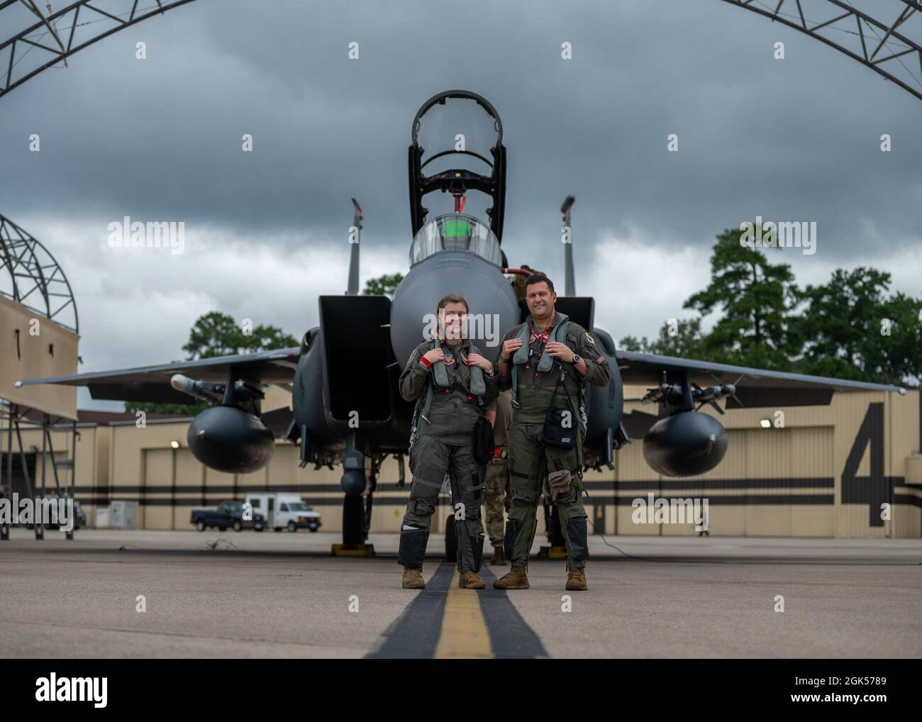 Capt. Lauren Schlichting, left, 333rd Fighter Squadron evaluating pilot ...