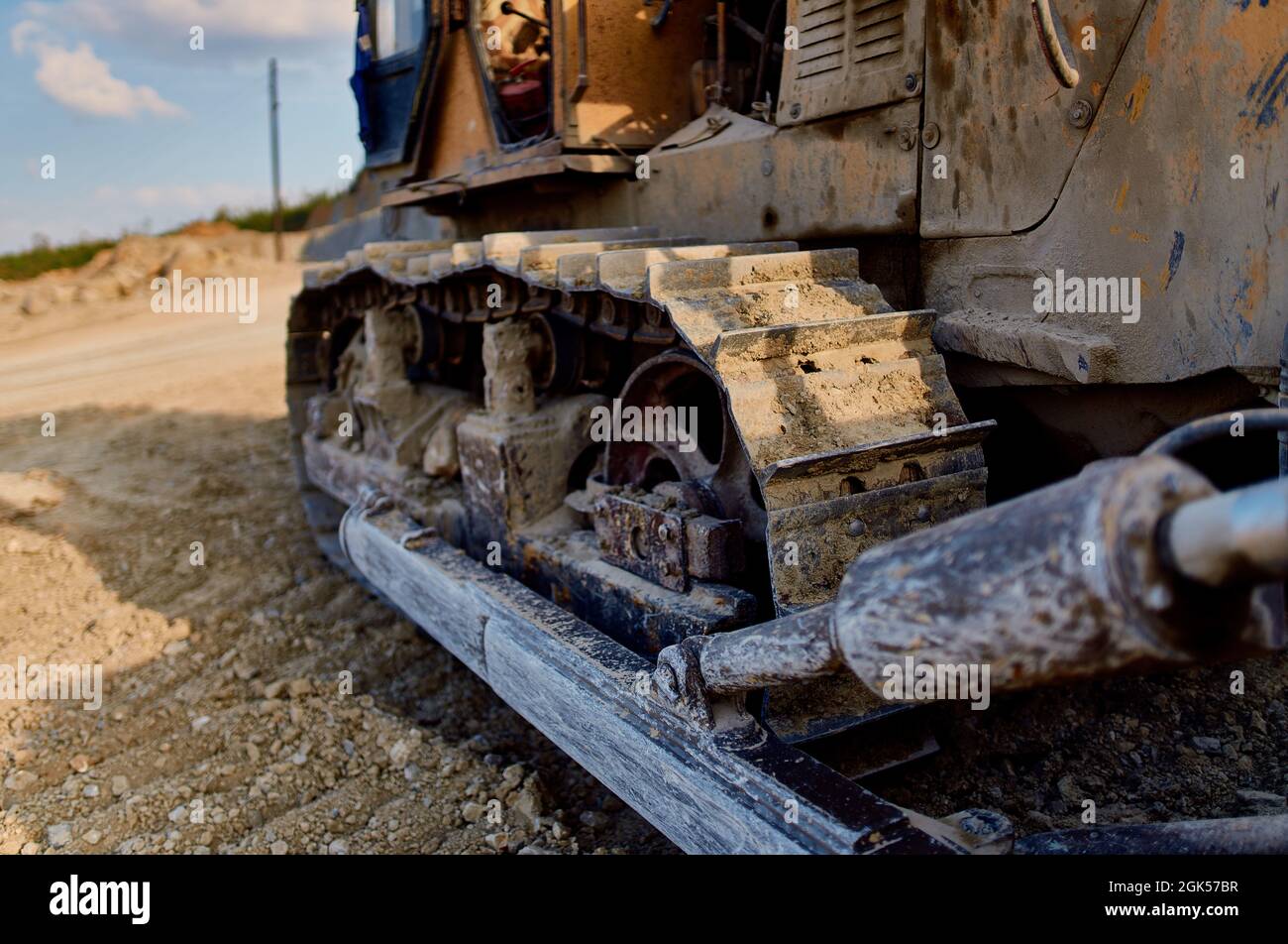 excavator work geology construction industry Stock Photo - Alamy