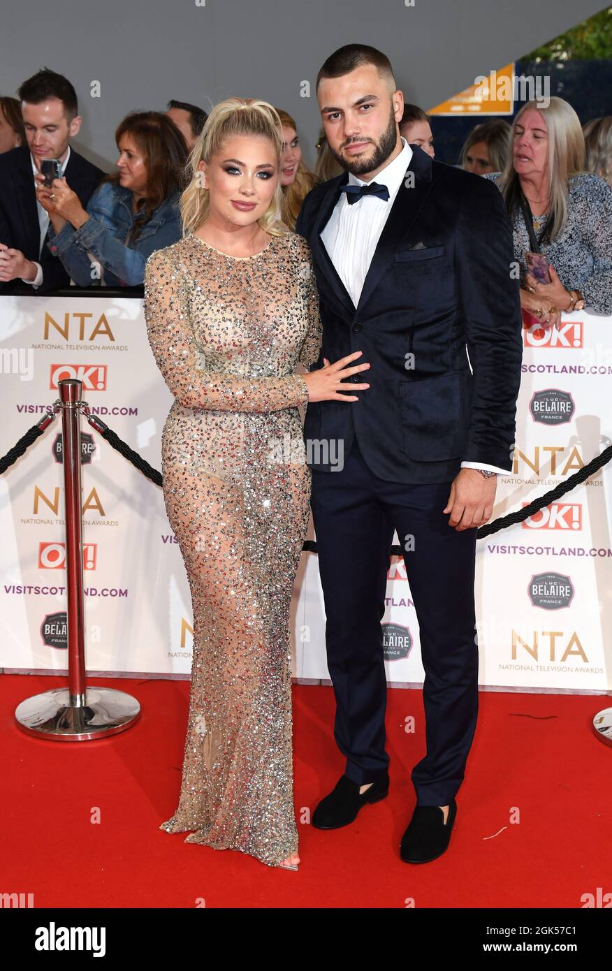 September 9, 2021, London, UK Paige Turley and Finn Tapp arriving at ...