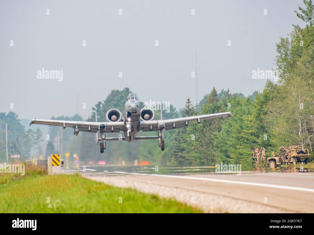 A U.S. Air Force A-10 Thunderbolt II takes off on a Michigan State ...