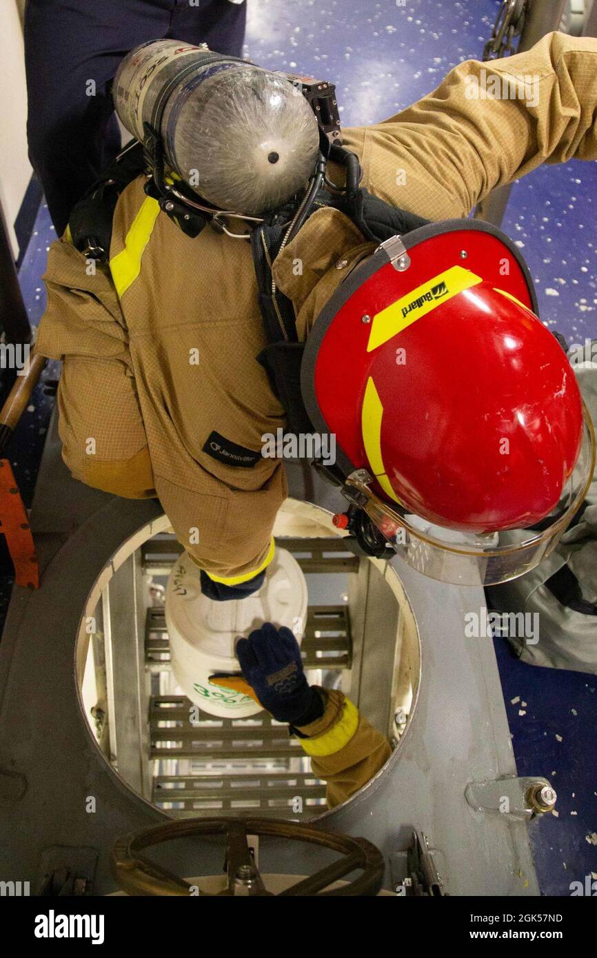 Sailors assigned to USS Gerald R. Ford's (CVN 78) engineering ...