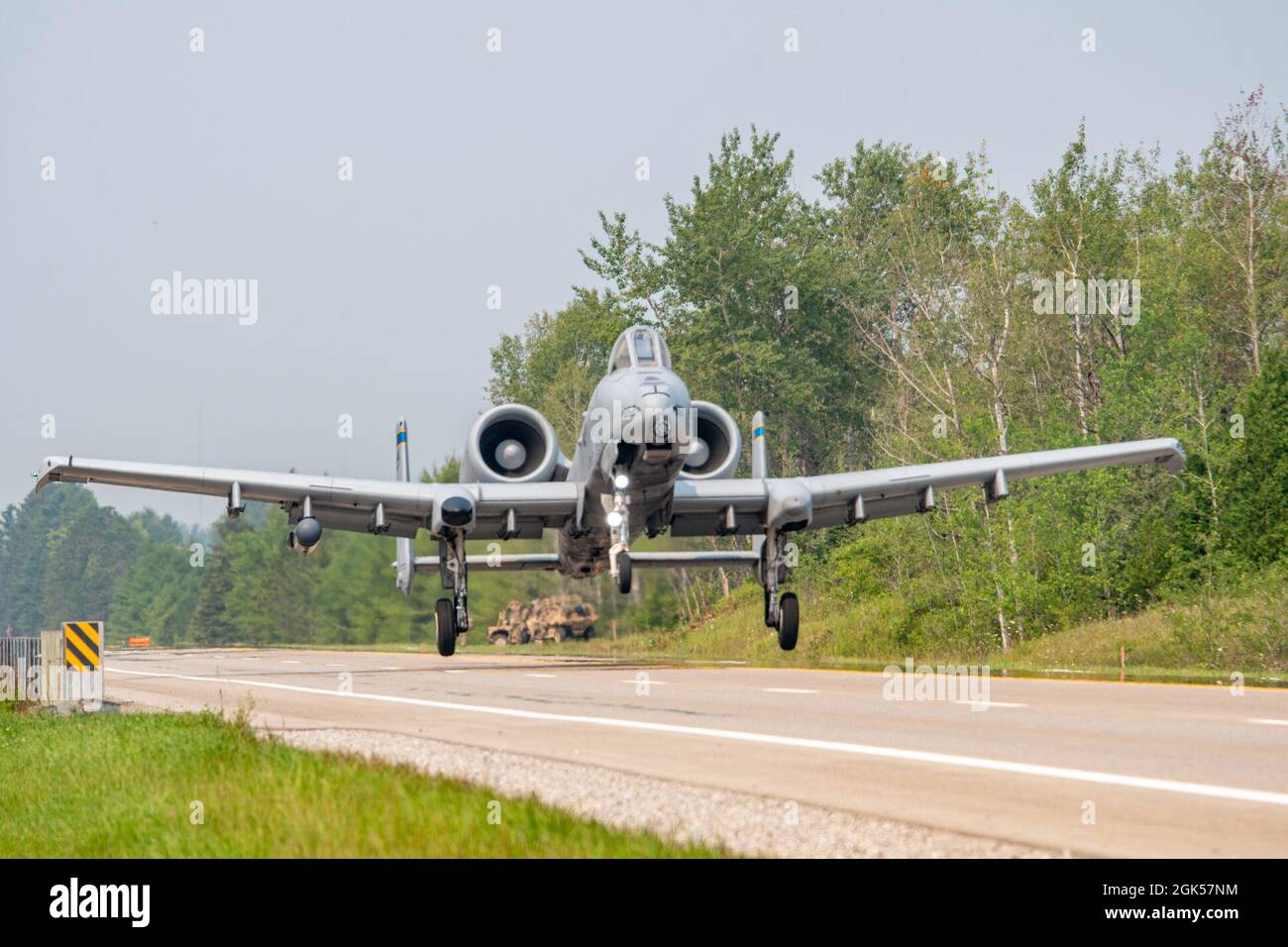 A U.S. Air Force A-10 Thunderbolt II takes off on a Michigan State ...