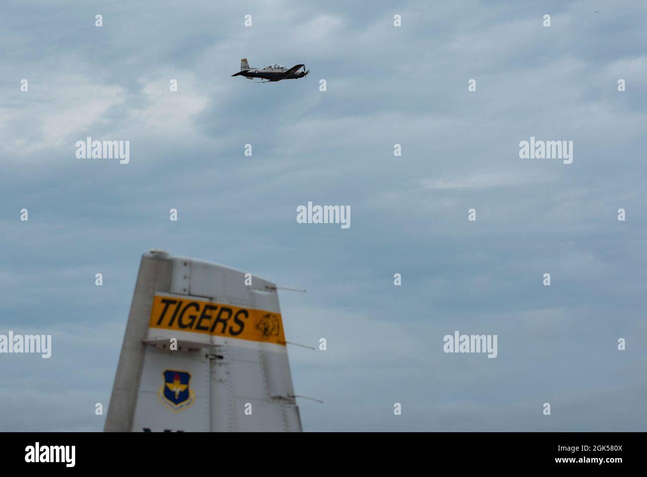 A T-6 Texan II glides through the air over Laughlin Air Force Base on 8 ...