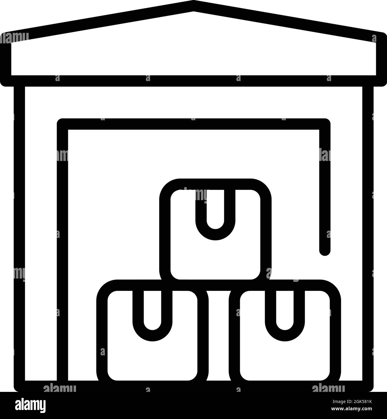 Shipping warehouse icon outline vector. Cargo storage. Delivery box ...