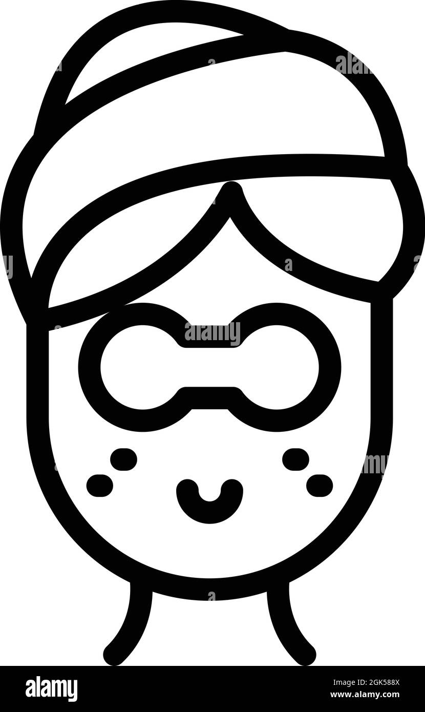 Spa client icon outline vector. Beauty salon. Woman face Stock Vector ...